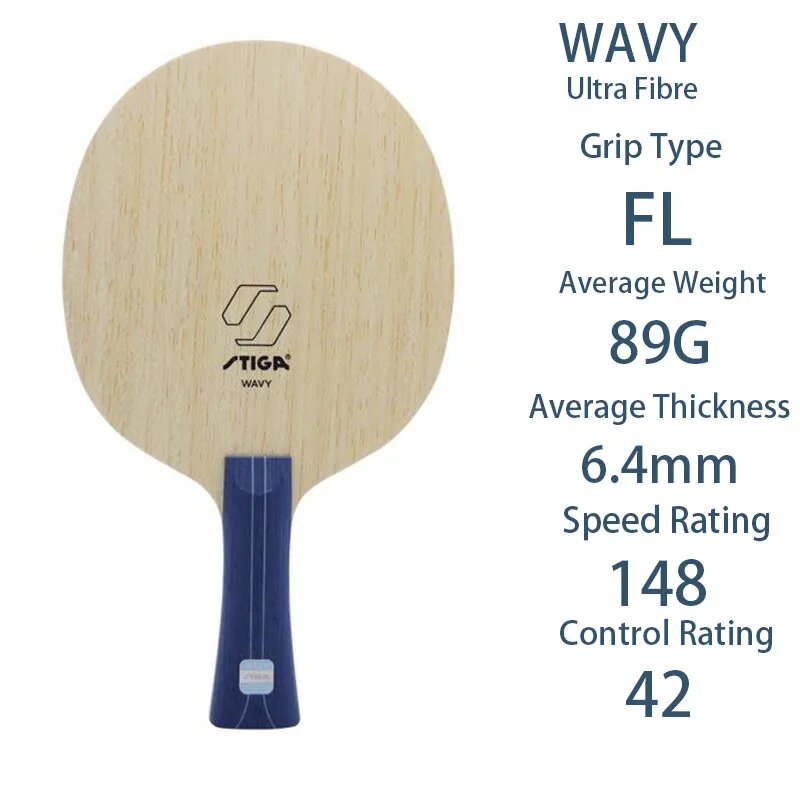 STIGA WAVY Ultra Fibre FL, 89г, 6.4мм, Speed 148, Control 42