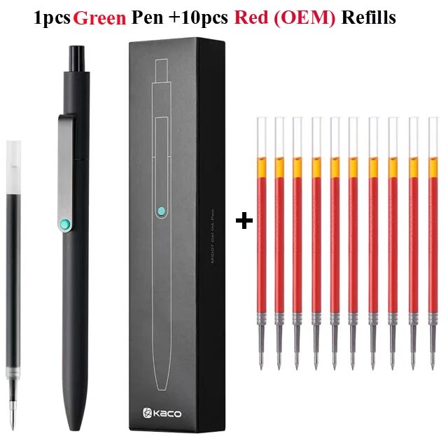 Ручка KACO MIDOT Green + 10 Red Refills (0.5 мм)