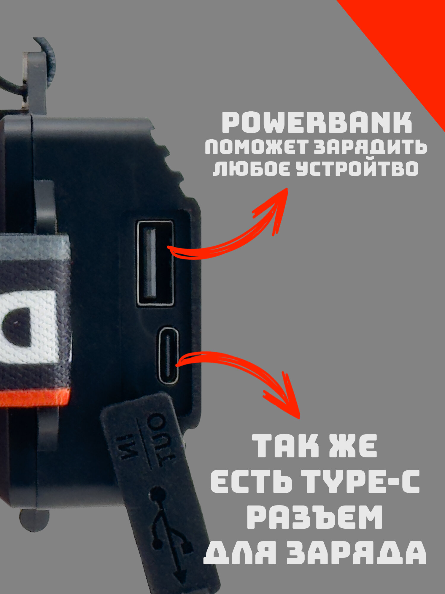 Налобный светодиодный фонарь TG OS-8079, USB-зарядка, индикация заряда, дальность 1000 м