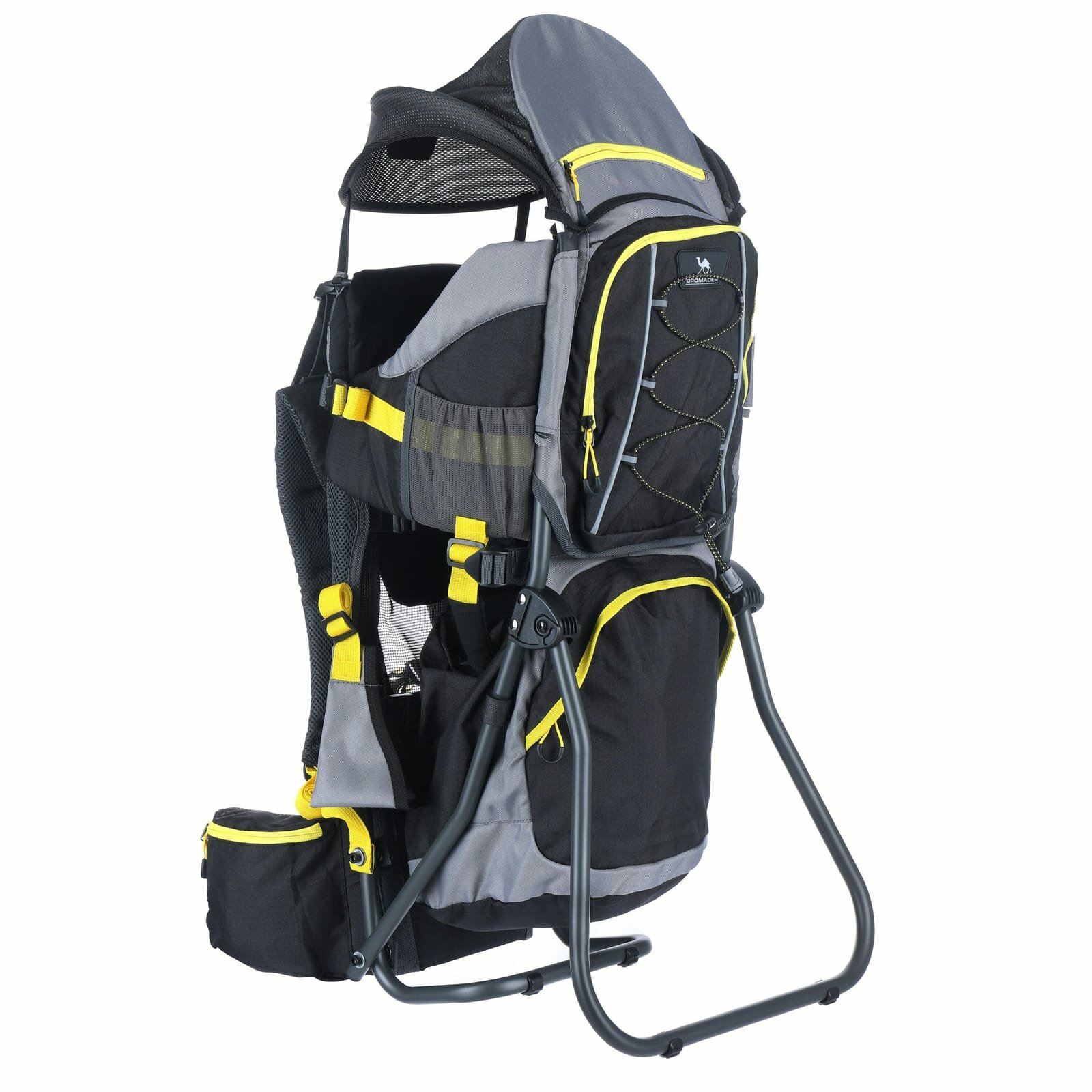 DECATHLON переноска для детей Dromader Quokka, универсальный, черный/желтый, максимальная нагрузка 22 кг