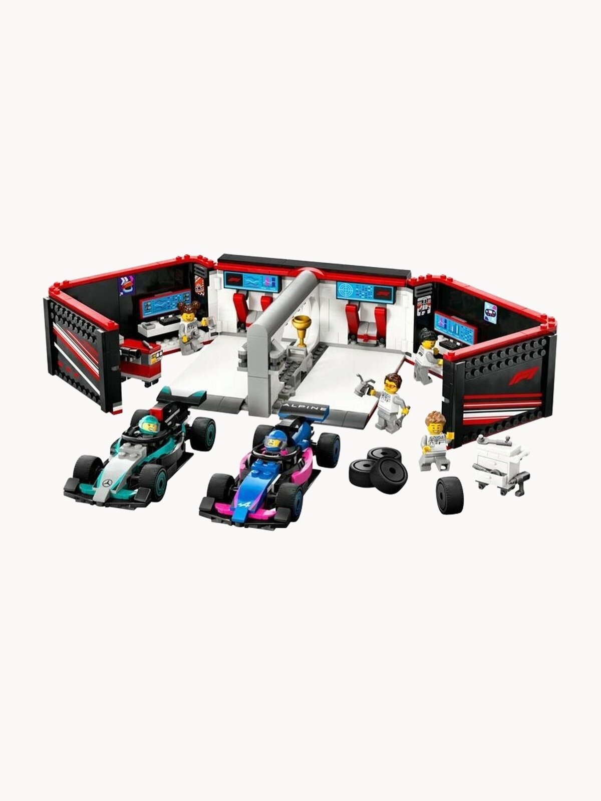 Конструктор LEGO Сity 60444 Formula 1, гараж Mercedes-AMG & Alpine Cars 678 дет. — фото 1