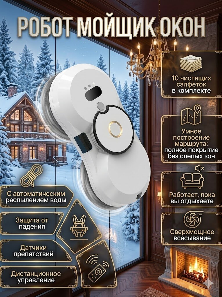 Робот мойщик окон с распылением; Робот мойщик окон мощный, стеклоочиститель для окон и стекол техника для дома я
