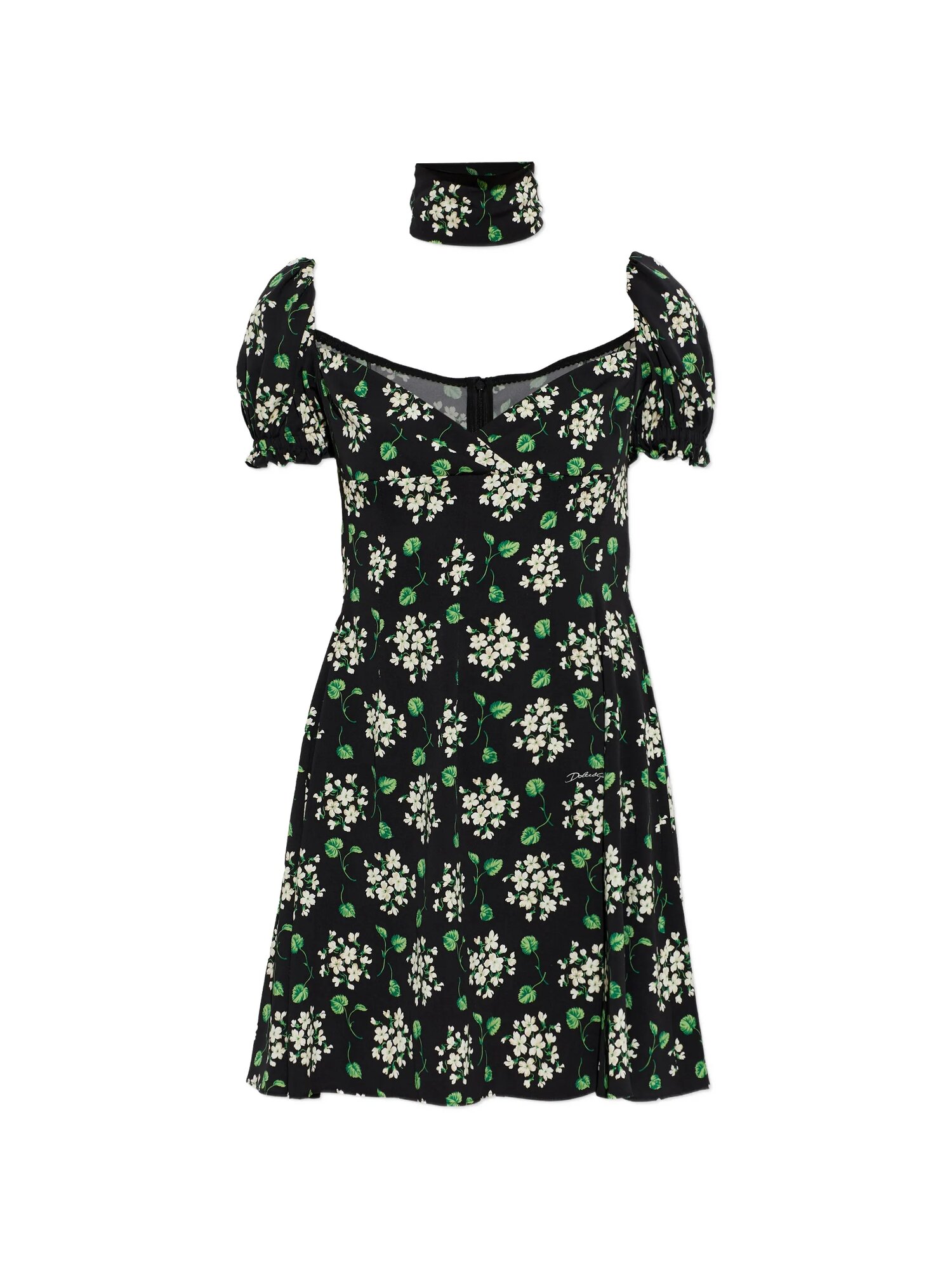 Платье Puff-sleeve floral mini dress