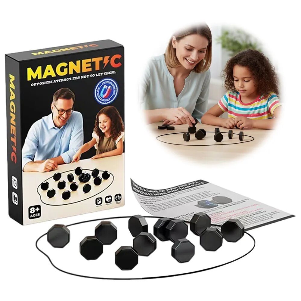 Магнитная настольная игра Шахматы с 20 магнитными фигурами и регулируемым ремешком для переноски