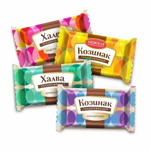 3 шт. Конфеты глазированные азовская "Козинак и халва" 1000 г