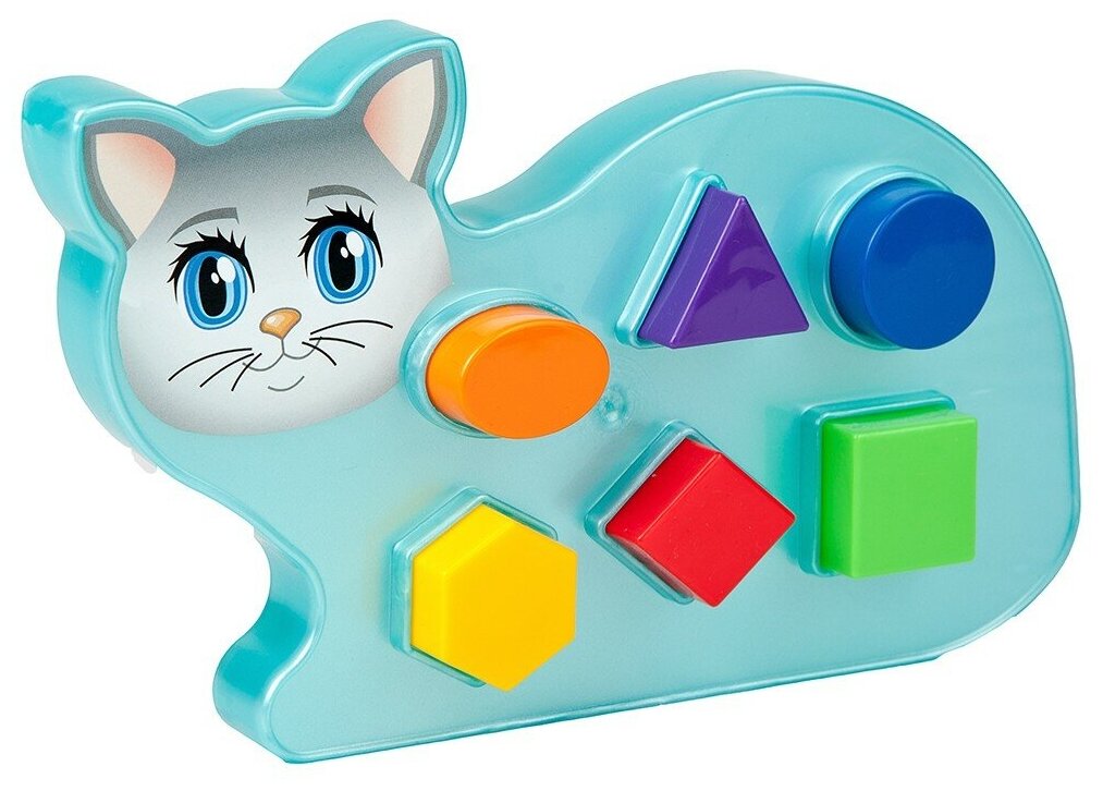 Логическая игрушка Аэлита "Котик" 2С465, пластик, моторика и логика, от 1 года, оранжевый