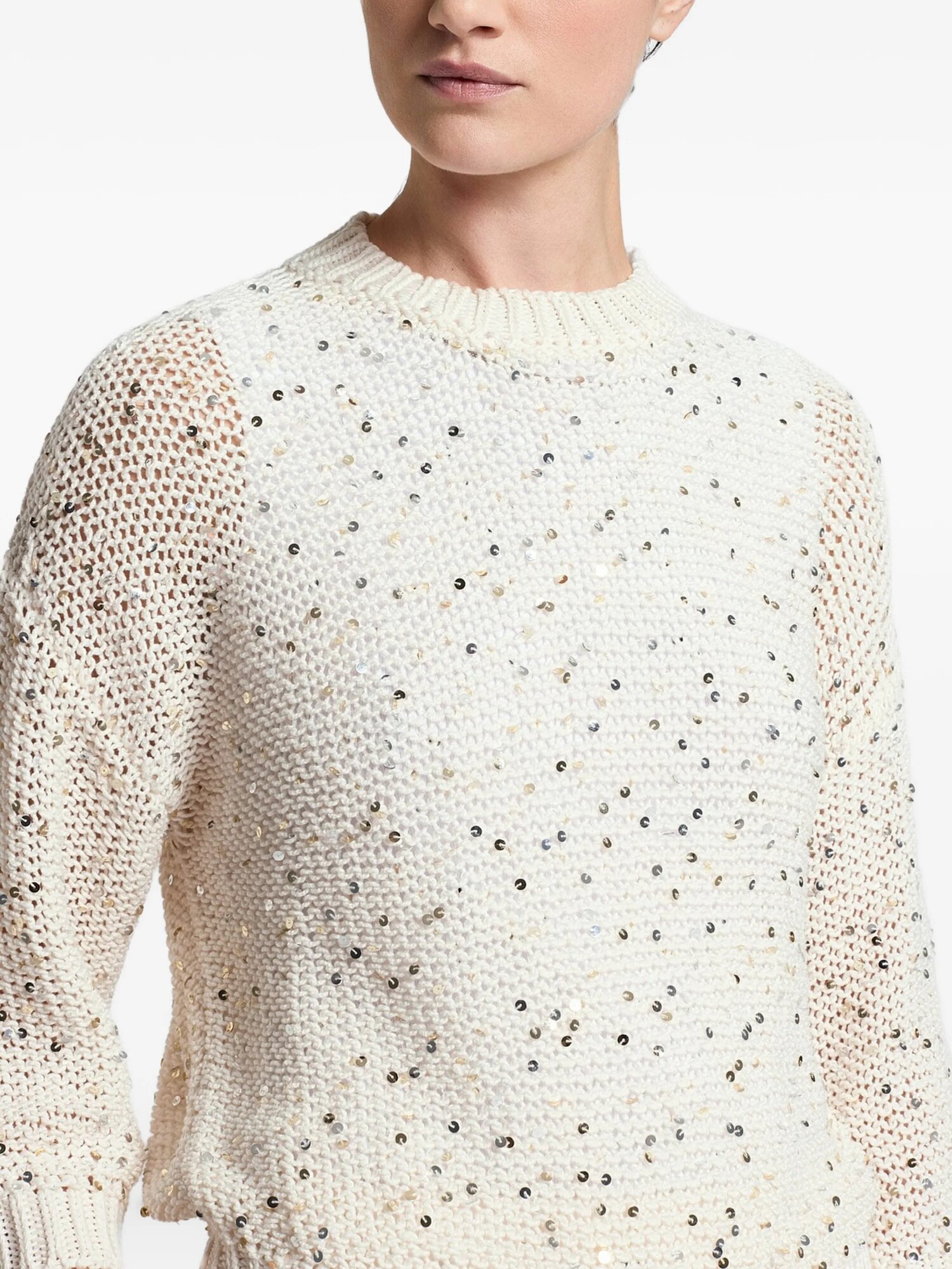 Свитер PESERICO Sequin-embellished open-knit sweater, размер 40, , разноцветный — фото 1