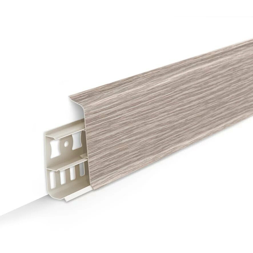 Пластиковый плинтус Идеал Деконика 70 мм Дуб латте 229, 1 шт.