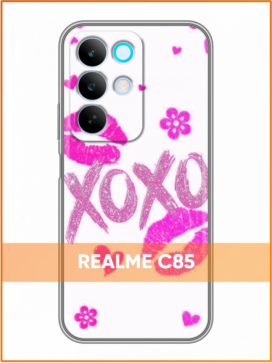 Чехол для Realme C85 с принтом XOXO в стиле Y2k (Реалми С85)