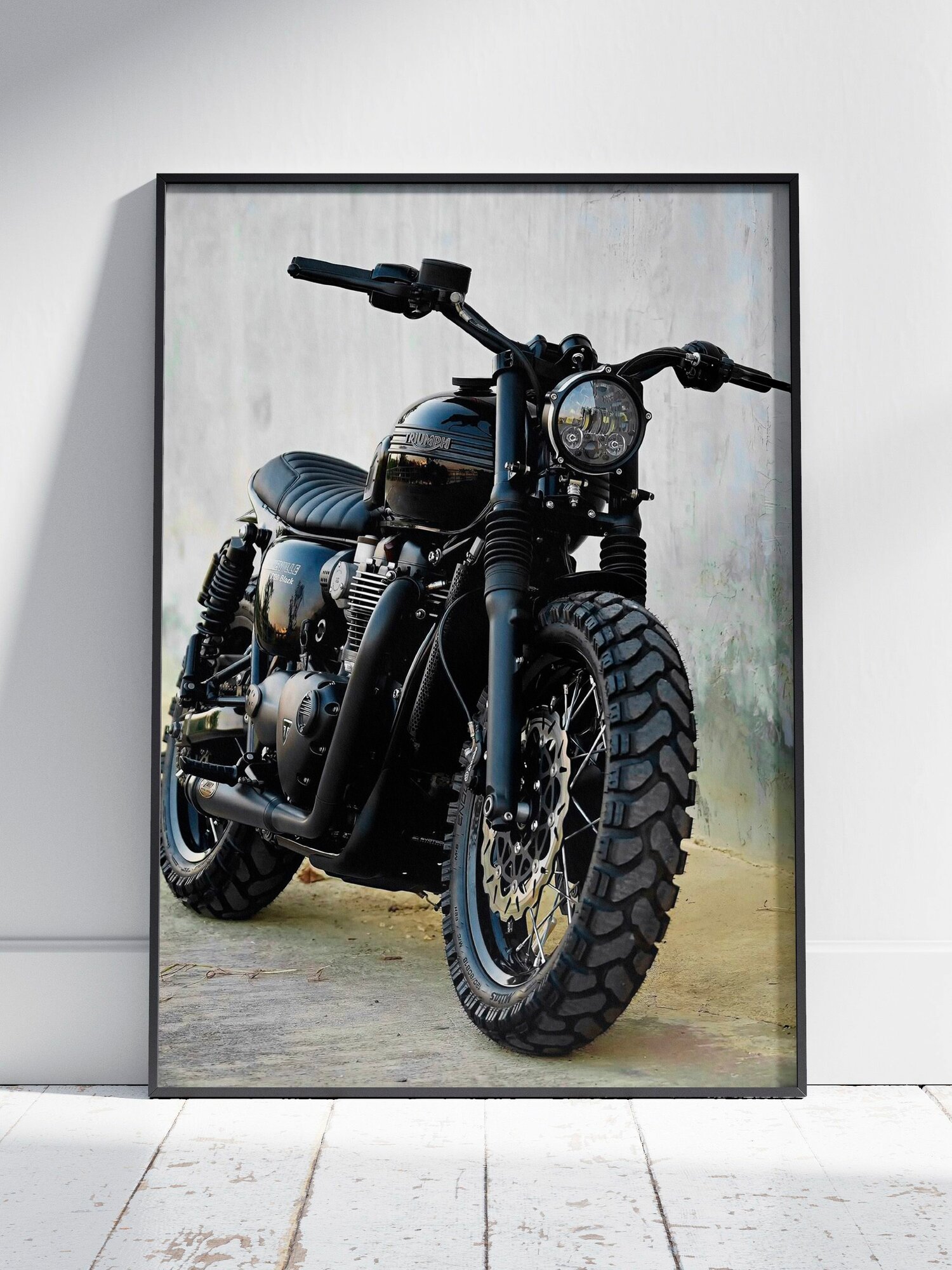 Плакат на стену для интерьера Мотоцикл (Triumph Bonneville T120 2) - Постер по мото и байкам формата A4 (21x30 см)