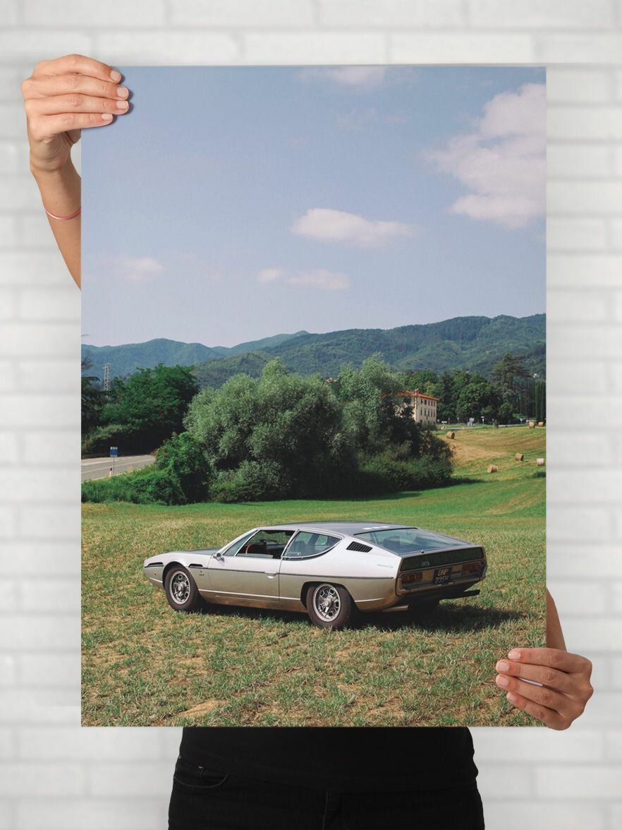 Плакат на стену для интерьера Легенды Авто (Ламборгини Эспада - Lamborghini Espada 1) - Постер по машине формата A2 (42x61 см)