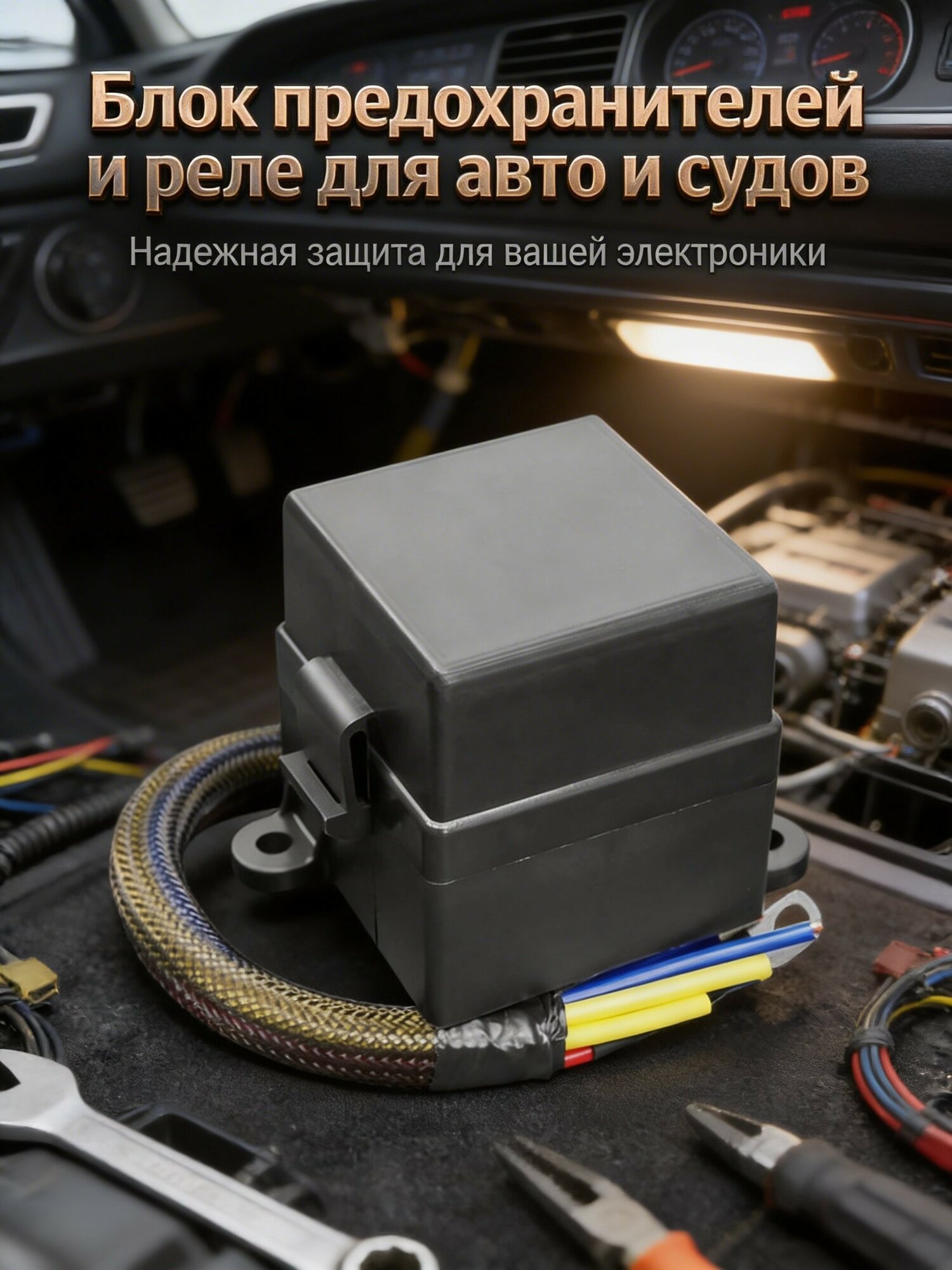 Блок предохранителей и реле 12 В, компактная релейная коробка с 2 гнездами для реле и 6 держателями предохранителей для авто, грузовиков и судов