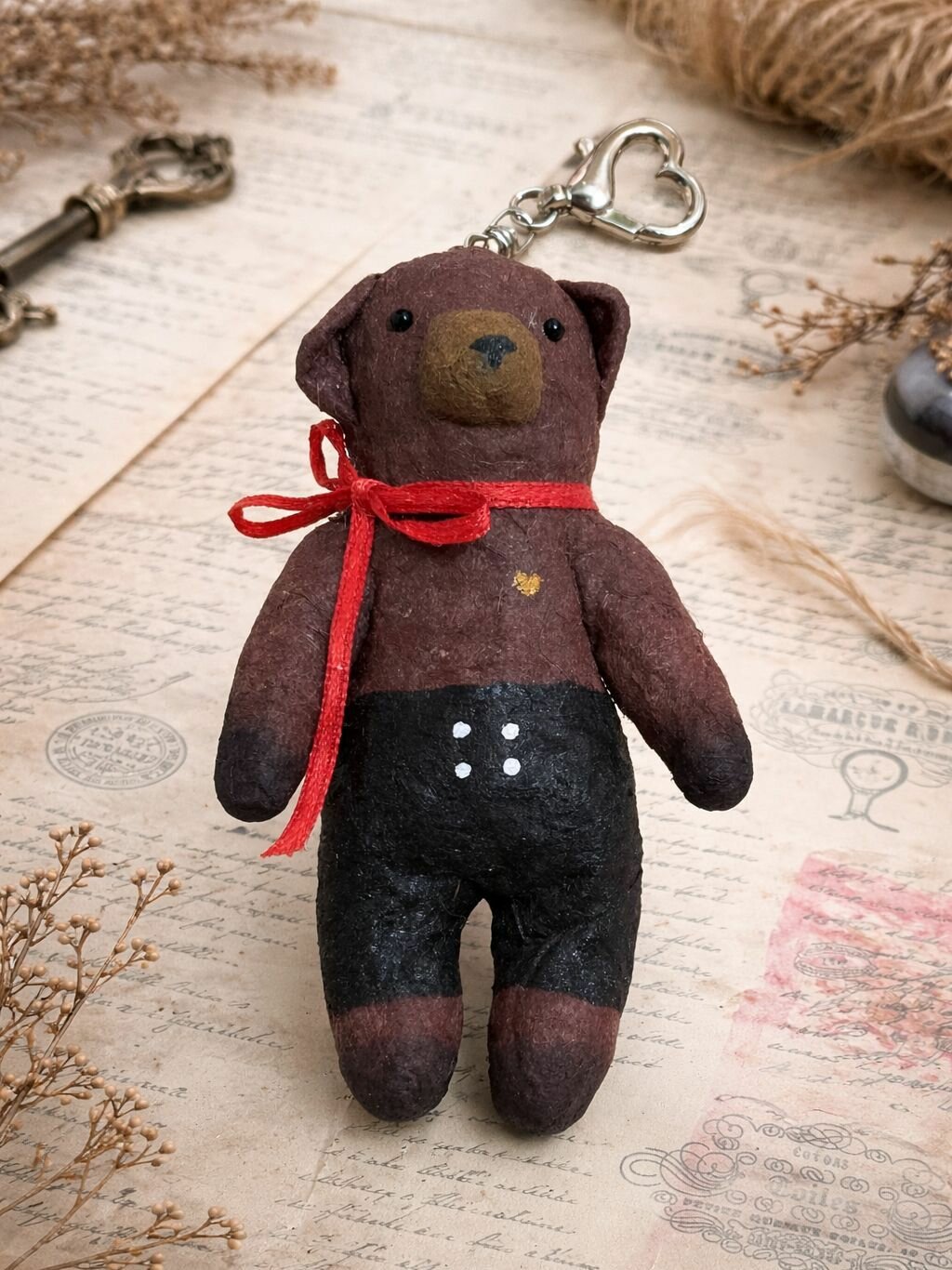 Елочная ватная игрушка мишка