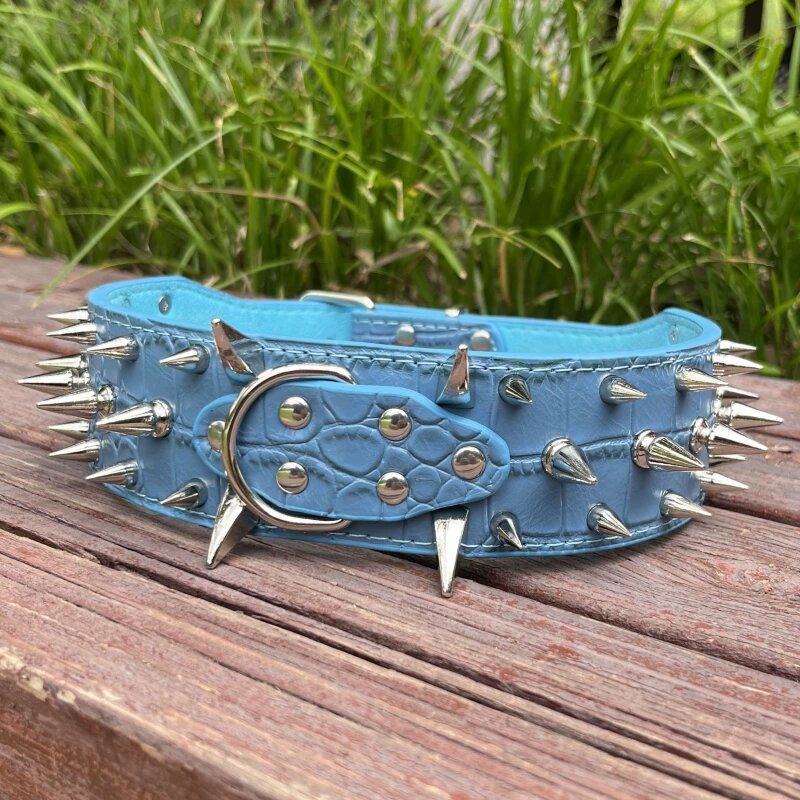 Ошейник с шипами для средних и крупных собак, ошейник для бойцовских пород, ошейник с шипами, ошейник с защитой от