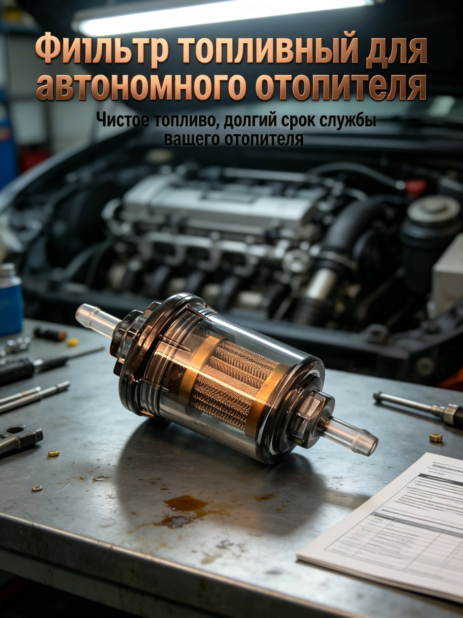Фильтр топливный для автономного отопителя, очистка топлива и защита подвода топлива для стабильной работы и длительной эксплуатации