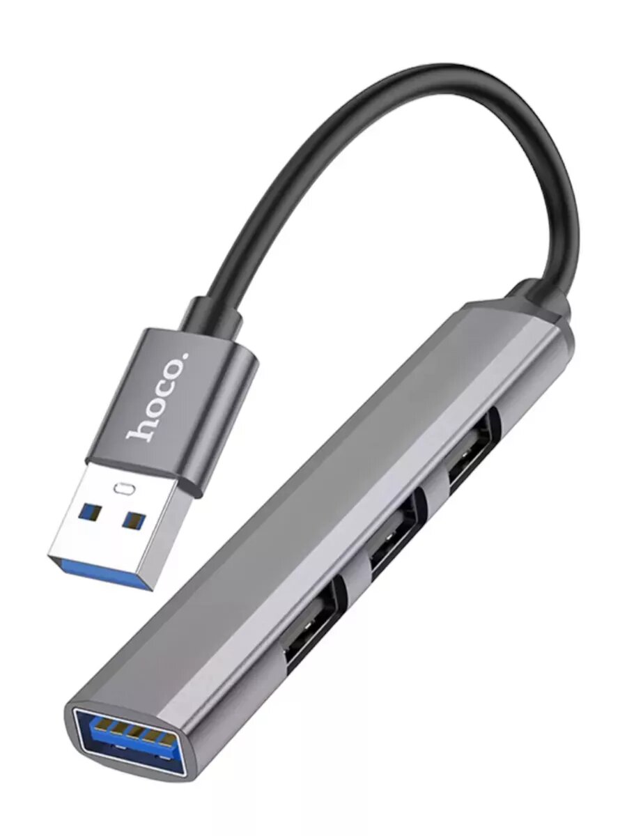 Разветвитель Hoco HB26, 3 порта USB 2,0 и 1 порт USB 3,0, черный