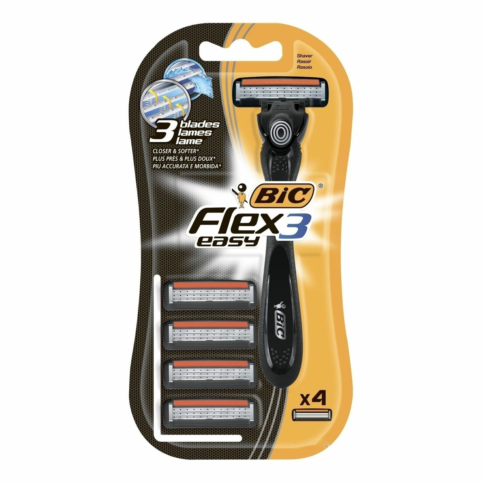 Бритвенный станок Bic Flex 3 Hybrid 3 лезвия с 4 сменными к