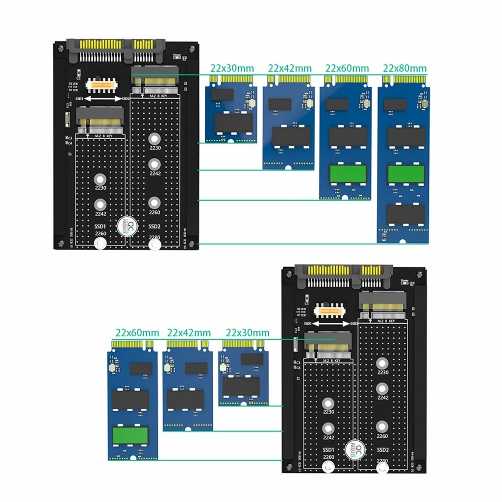 Адаптер M.2 SATA 3.0 для SSD 2.5" — фото 1