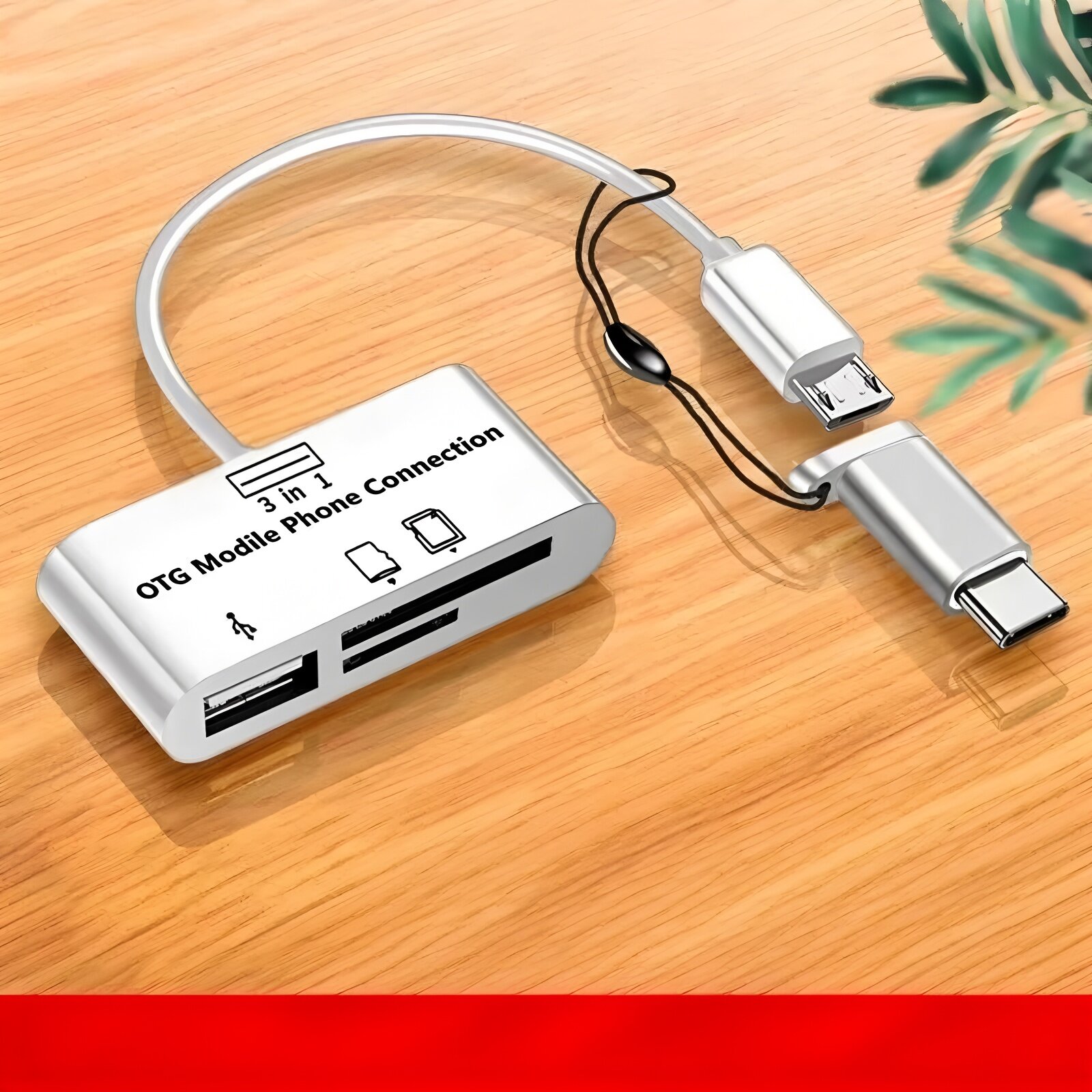 Картридер 4 в 1 универсальный USB Type C Micro USB, устройство для чтения SD-карт памяти, U-диск, OTG адаптер