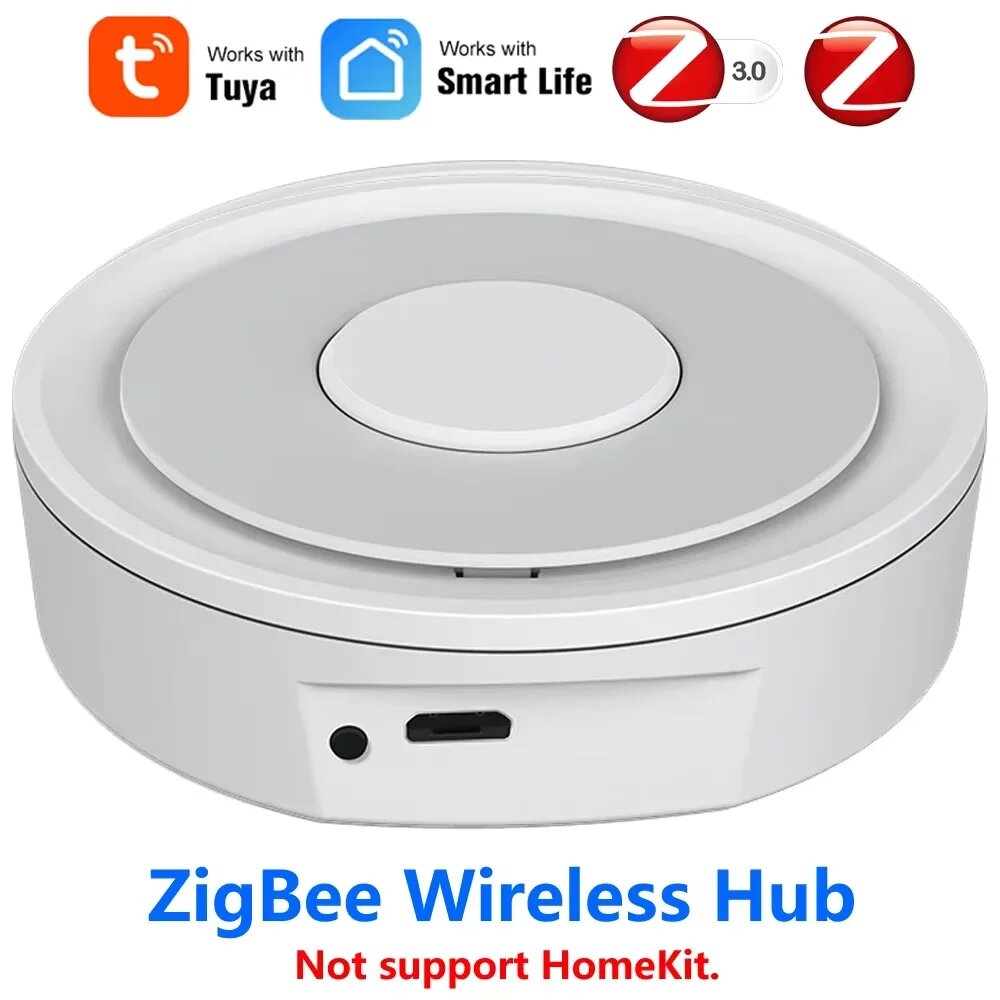 Шлюз Tuya Smart ZigBee и Homekit Hub Gateway Wire Smart Home Bridge Удаленный контроллер Совместим с Apple Home и приложением Smart Life - ZigBee беспроводной концентратор