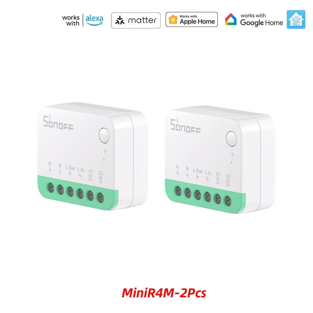 SONOFF MINIR4M Matter Extreme WiFi Умный выключатель с разъемным реле Scene Breaker eWeLink Голосовое управление Alexa Google Home Smartthings-
