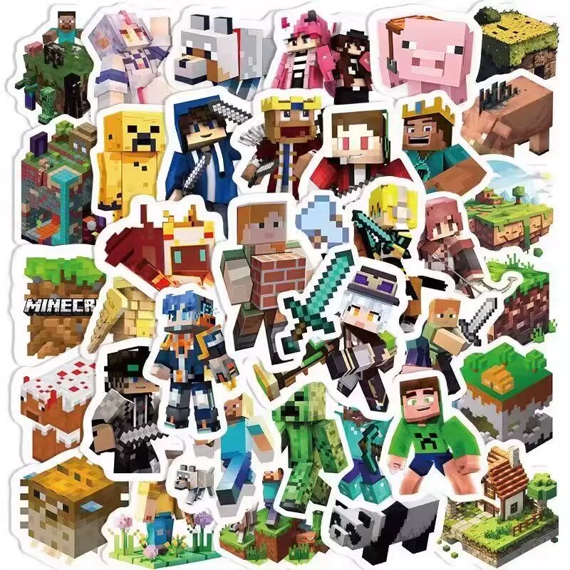200 листов наклеек из игры Minecraft - прочные декали для креативного оформления блокнотов, ноутбуков и мобильных