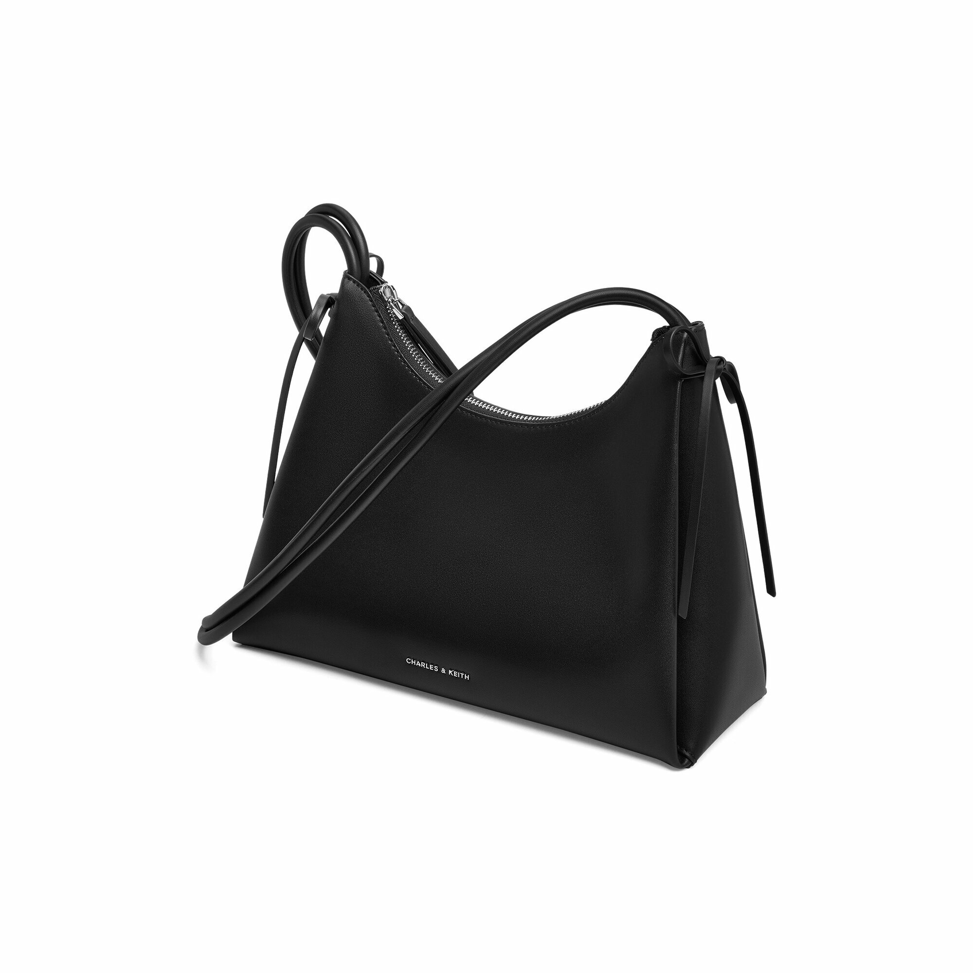 Сумка CHARLES & KEITH, фактура вязаная, черный — фото 1