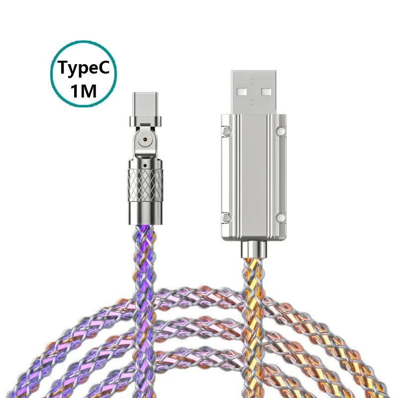 Кабель USB-C - USB-C 1м, RGB, градиент