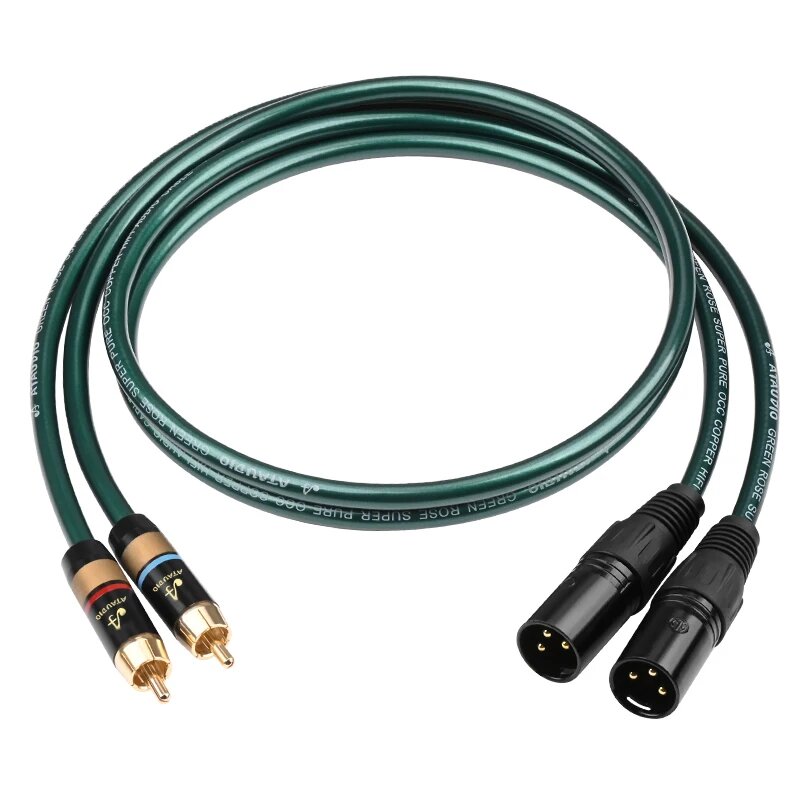 ATAUDIO Fever монокристаллическая медная головка лотоса к разъему XLR «папа» и «мама» HiFi RCA к сбалансированному