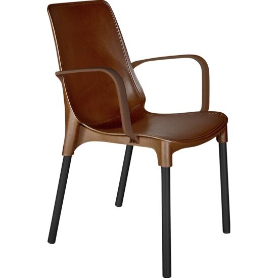 Стул Sheffilton SHT ST76/S424 коричневый/черный муар