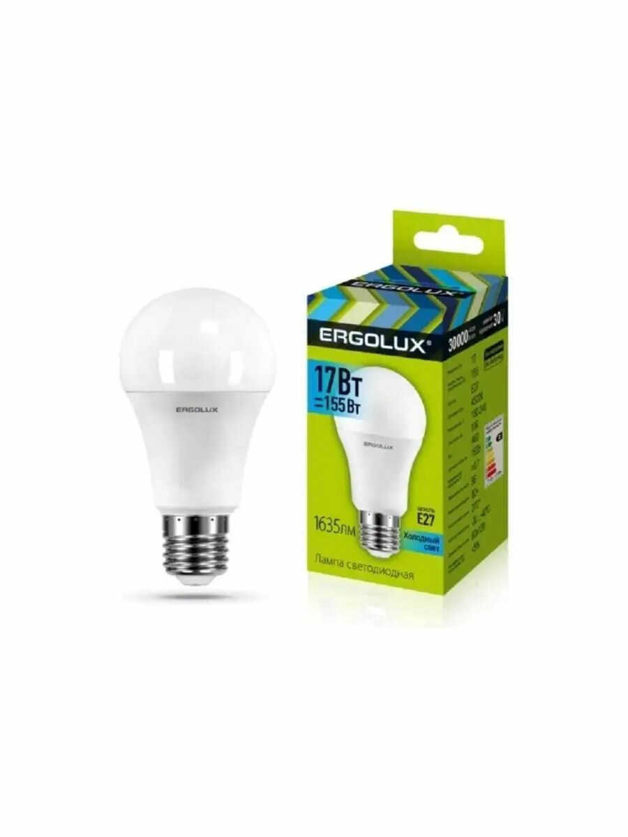 Лампа светодиодная Ergolux LED-A60-17W-E27-4K