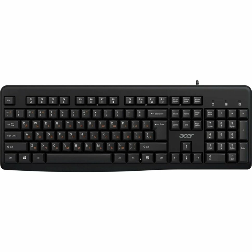 Клавиатура Acer OKW500 черный USB Multimedia (ZL. KBDEE.01T) каб:1.8м, 2491513