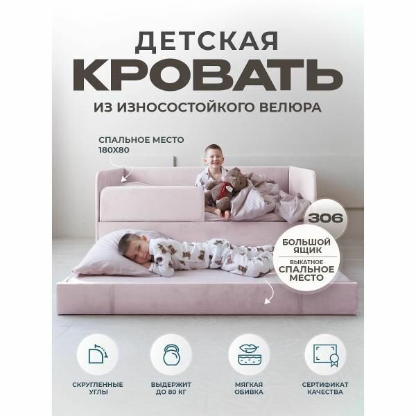 Кровать детская Три Кроватки Изи180х80-306