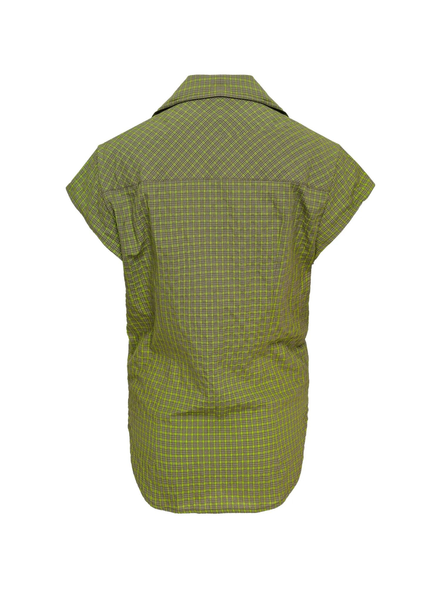 Рубашка OPEN YY Check-print cap-sleeve shirt, размер 44 — фото 1