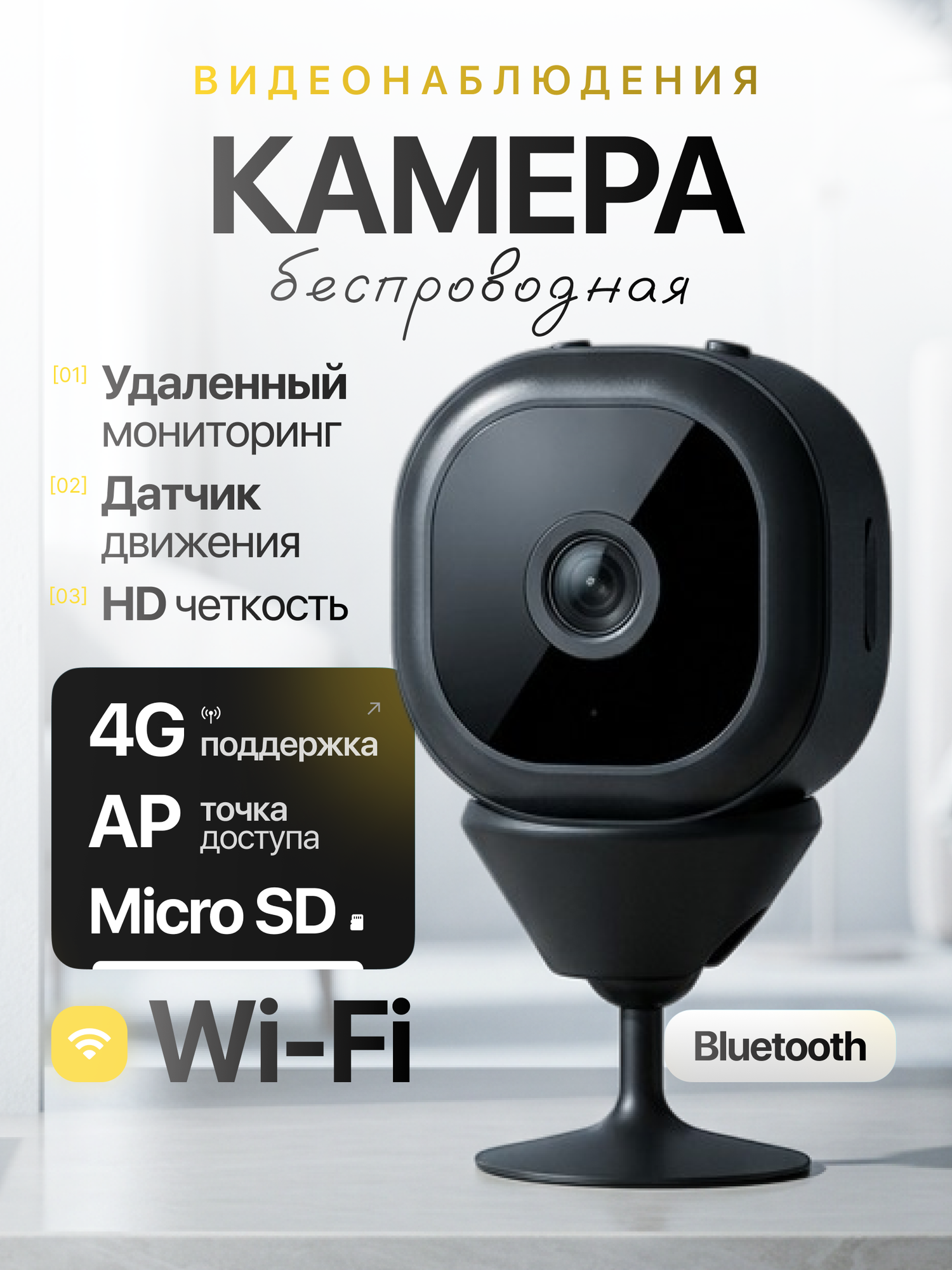 Мини М5 камера видеонаблюдения wifi для дома и офиса беспроводная