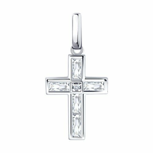 Подвеска, серебро, 925 проба, родирование, фианит