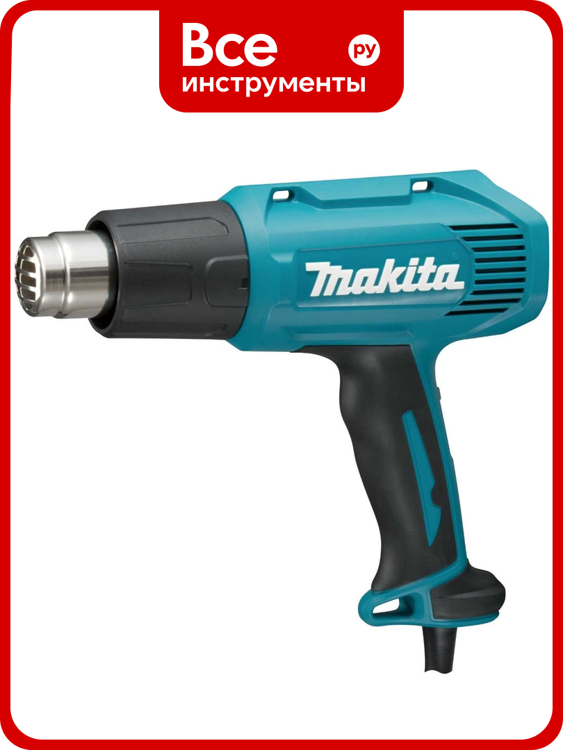 Термопистолет Makita HG5030K для удаления лакокрасочных покрытий, профессиональный щеточный двигатель, четыре насадки