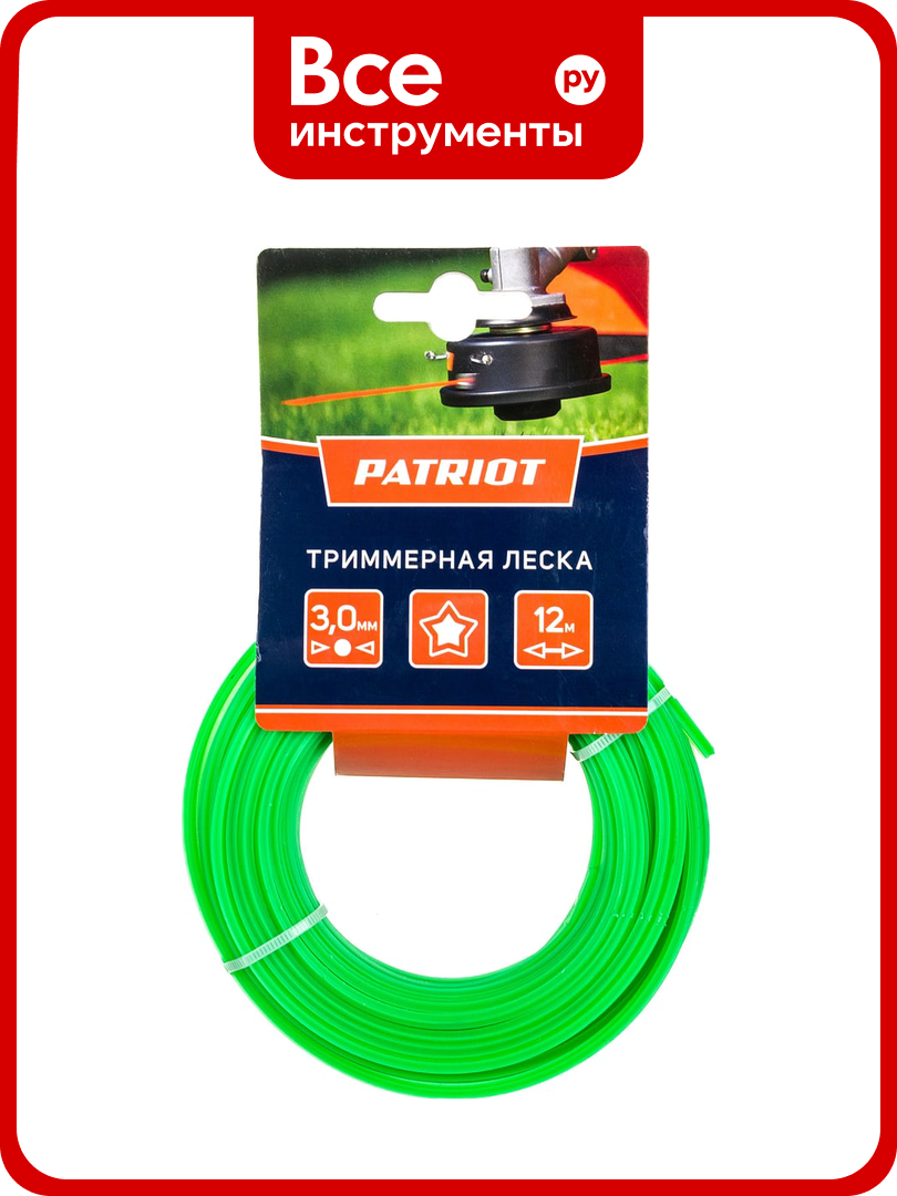 Леска для триммера (3.0 мм; 12 м; звезда) PATRIOT 300-12-3 805205123