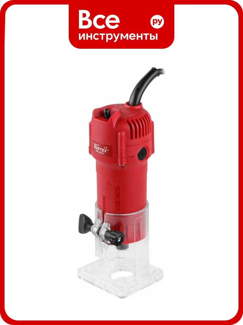 Кромочный фрезер WORTEX LX MM 6016 E 0329063 полупрофессиональный с цангами малого и среднего диаметра, микролифт, упор