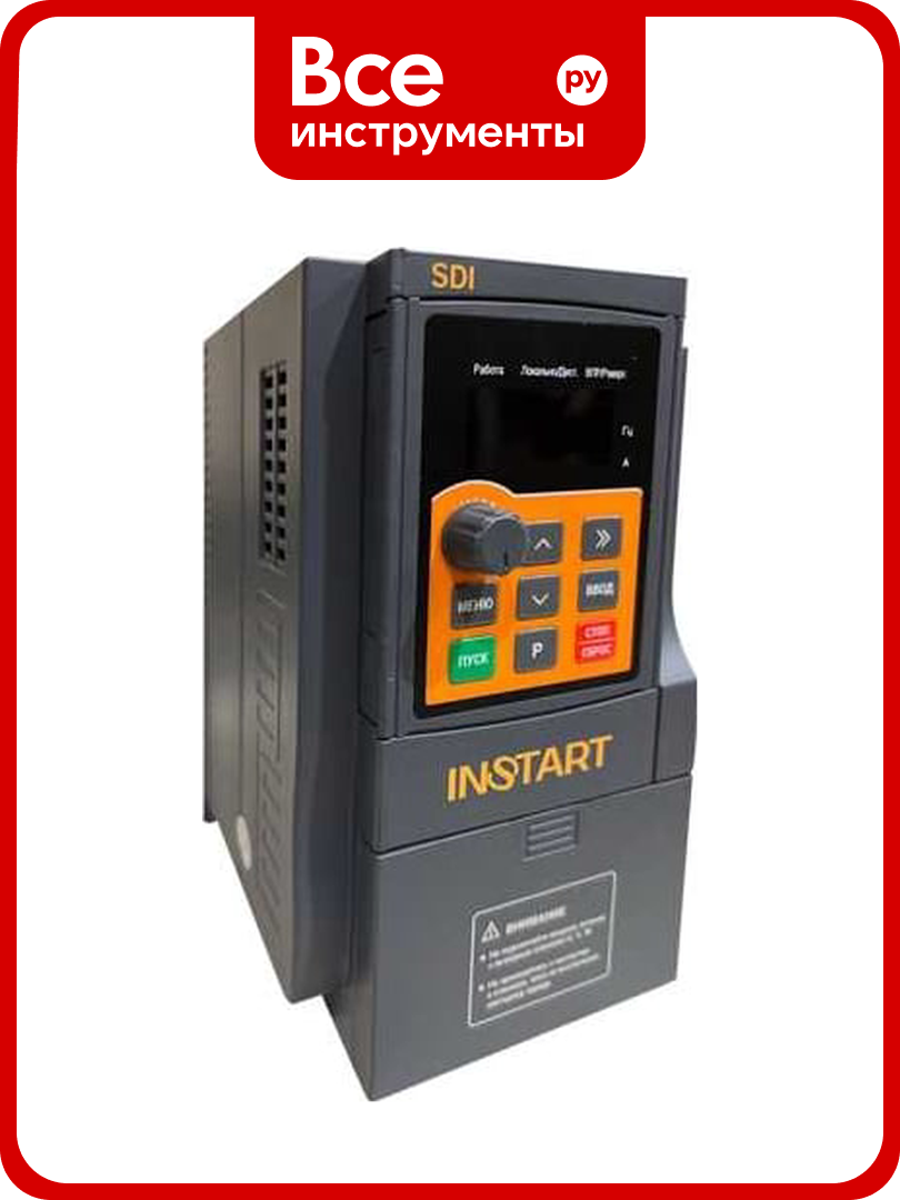 Преобразователь частоты INSTART sdi-g4.0-4b 4квт, 8.5а, 3ф, 380в, 50гц/60гц, ip20, с панелью управления 000 30800