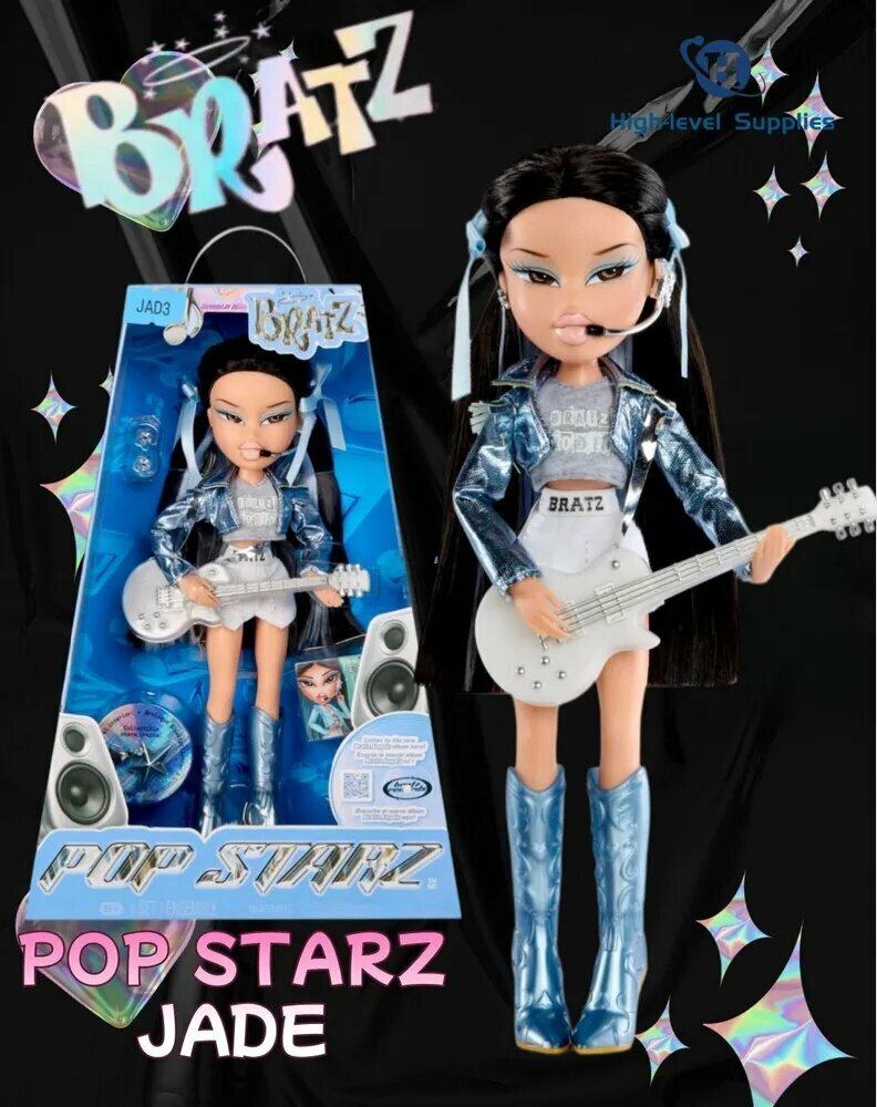 Кукла Bratz Pop Starz Jade с гитарой, детская игрушка для девочек, коллекционная
