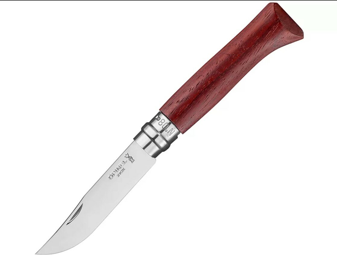Нож складной Opinel Luxury Padouk Wood 08, нержавеющая сталь, падук