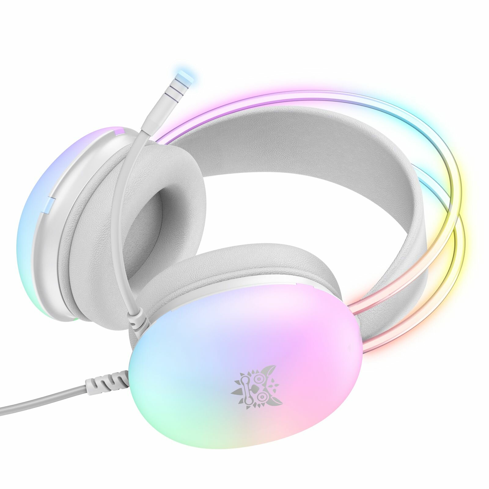 Наушники проводные с микрофоном X25, Радиоканал, 3.5 мм, USB, белый