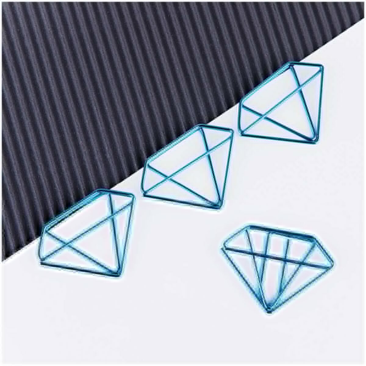 Скрепки фигурные Meshu "Diamonds", 25мм, пакет с европодвесом, 6шт. (MS_41589)