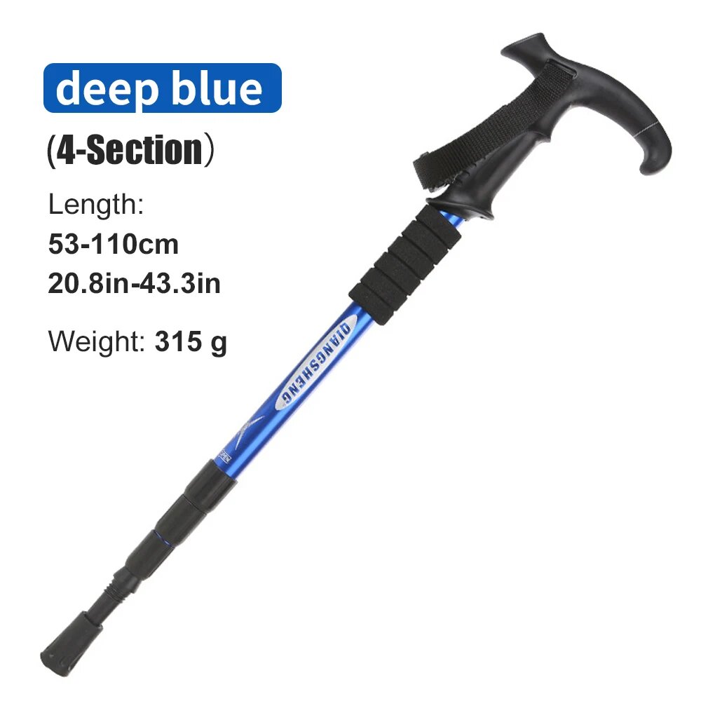 Трость трекинговая WEST TUNE 4-секционная, Deep blue, 53-110см