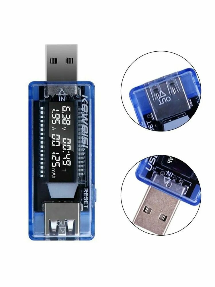 Тестер емкости зарядного устройства USB с током и напряжением USB 3-20 В, измеритель мощности зарядного устройства