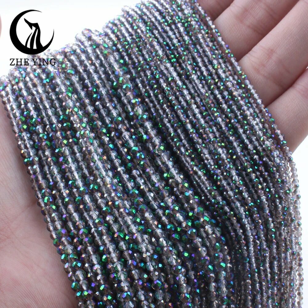 Бусины стеклянные граненые AB 2мм 5 шт. 2mm(about 900pcs), 85. Ji Guang Lv