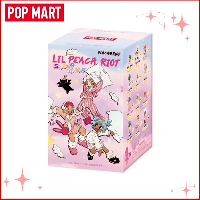 Коллекционная фигурка POP MART Lil Peach Riot Sleepover Series Розовый, 1 Blind Box