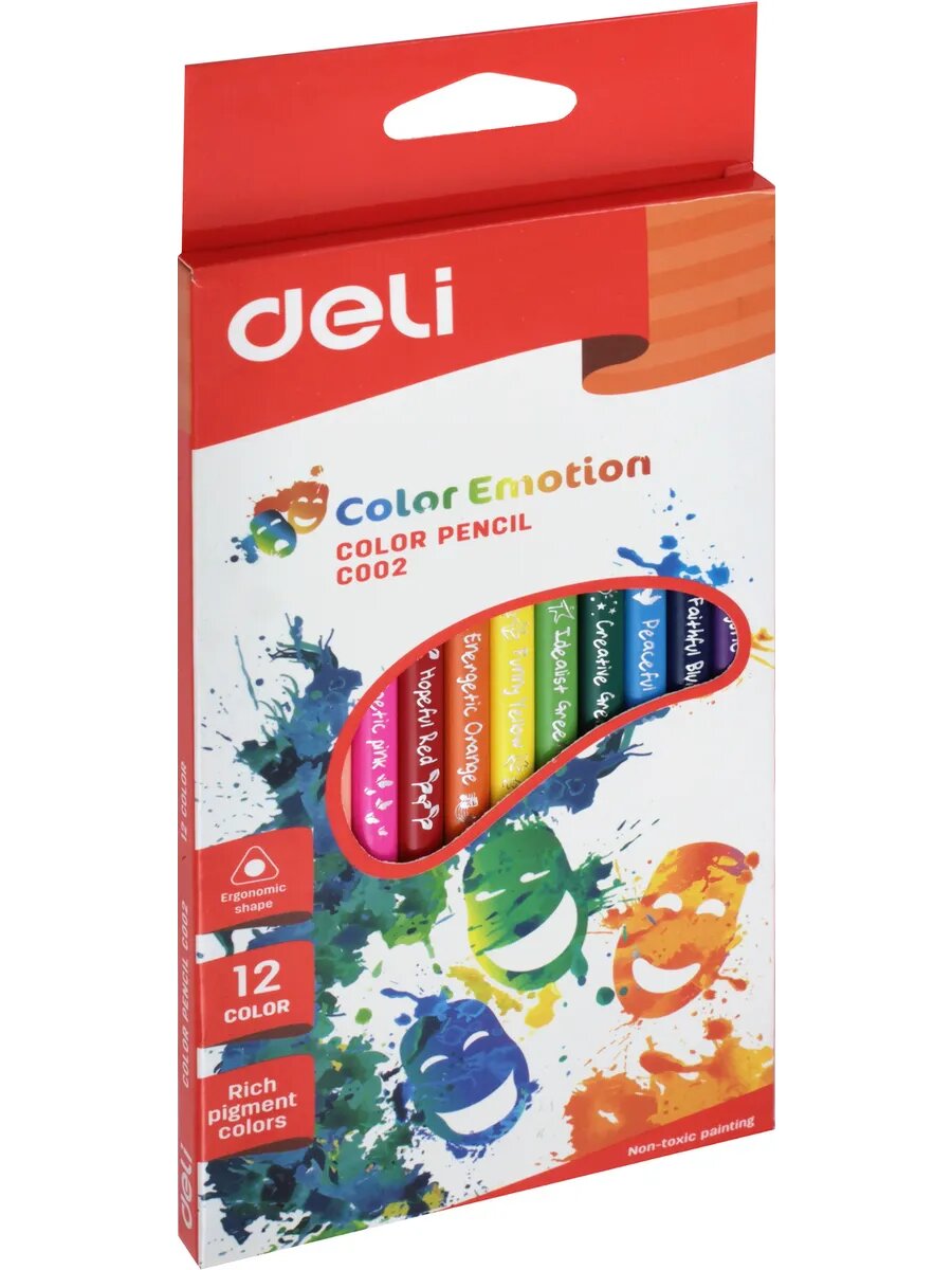 Карандаши цветные Color Emotion, 12 цветов, трехгранные