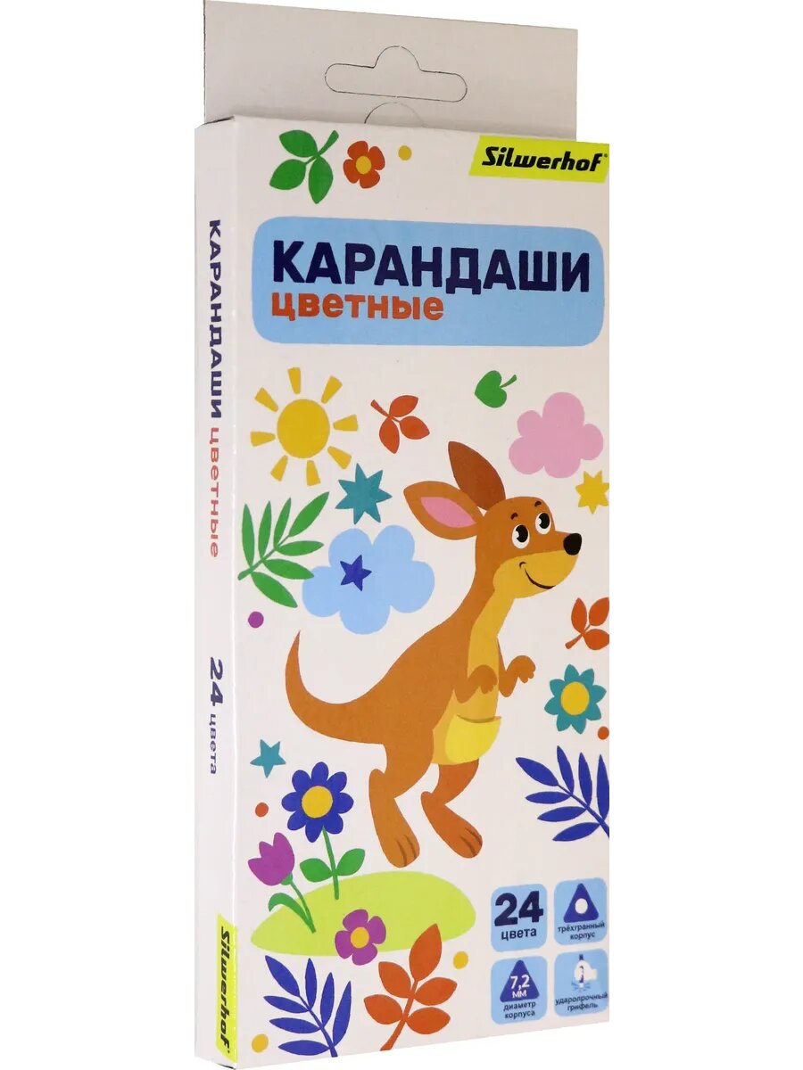 Карандаши "Веселые друзья", 24 цвета, трехгранные (1486328)